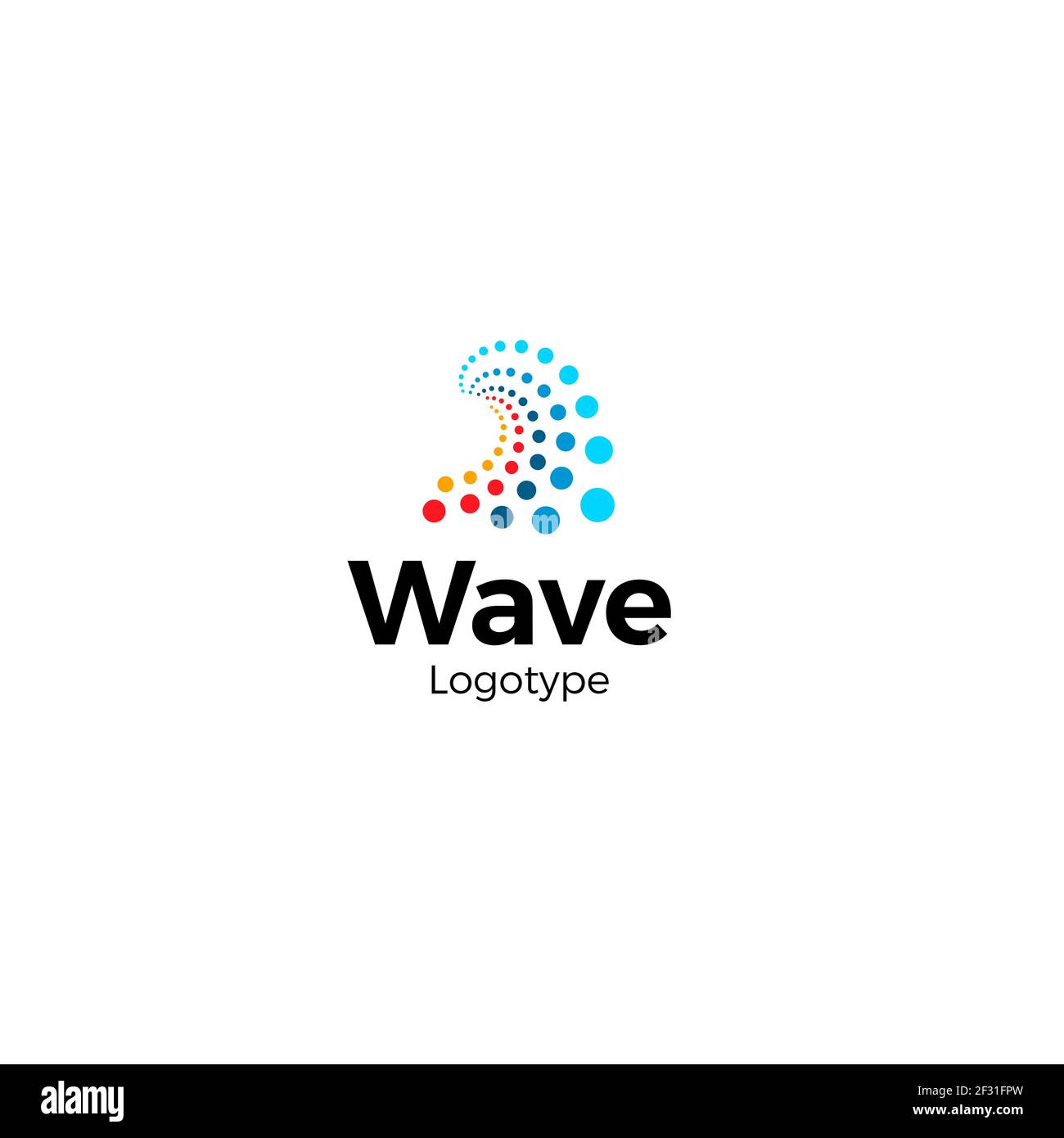 Wave logo concept, abstract wavy shape of dots. Water bubbles icon ...