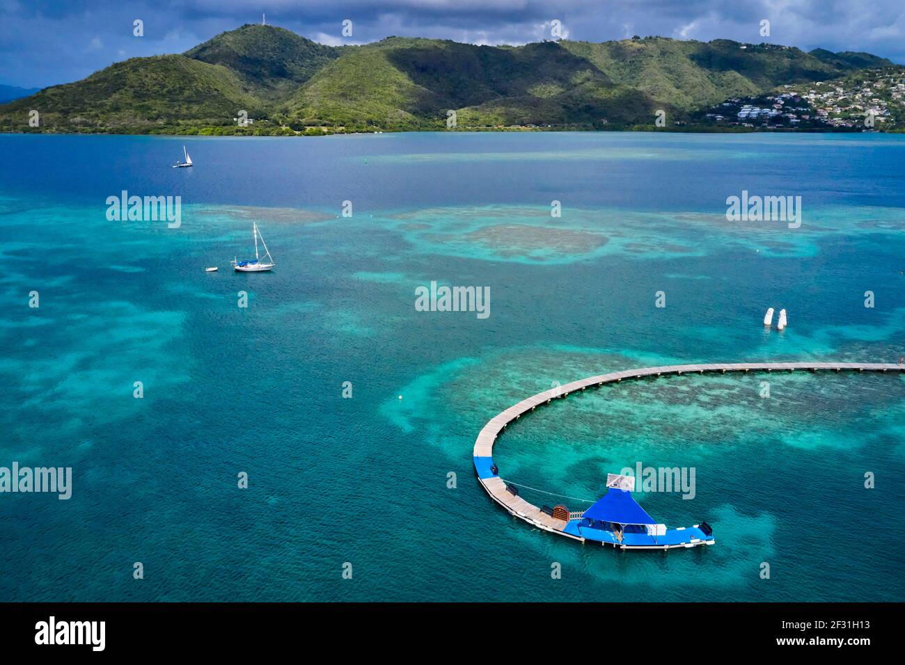 France, West Indies, Martinique, Sainte-Anne, Pointe Marin beach, the ...