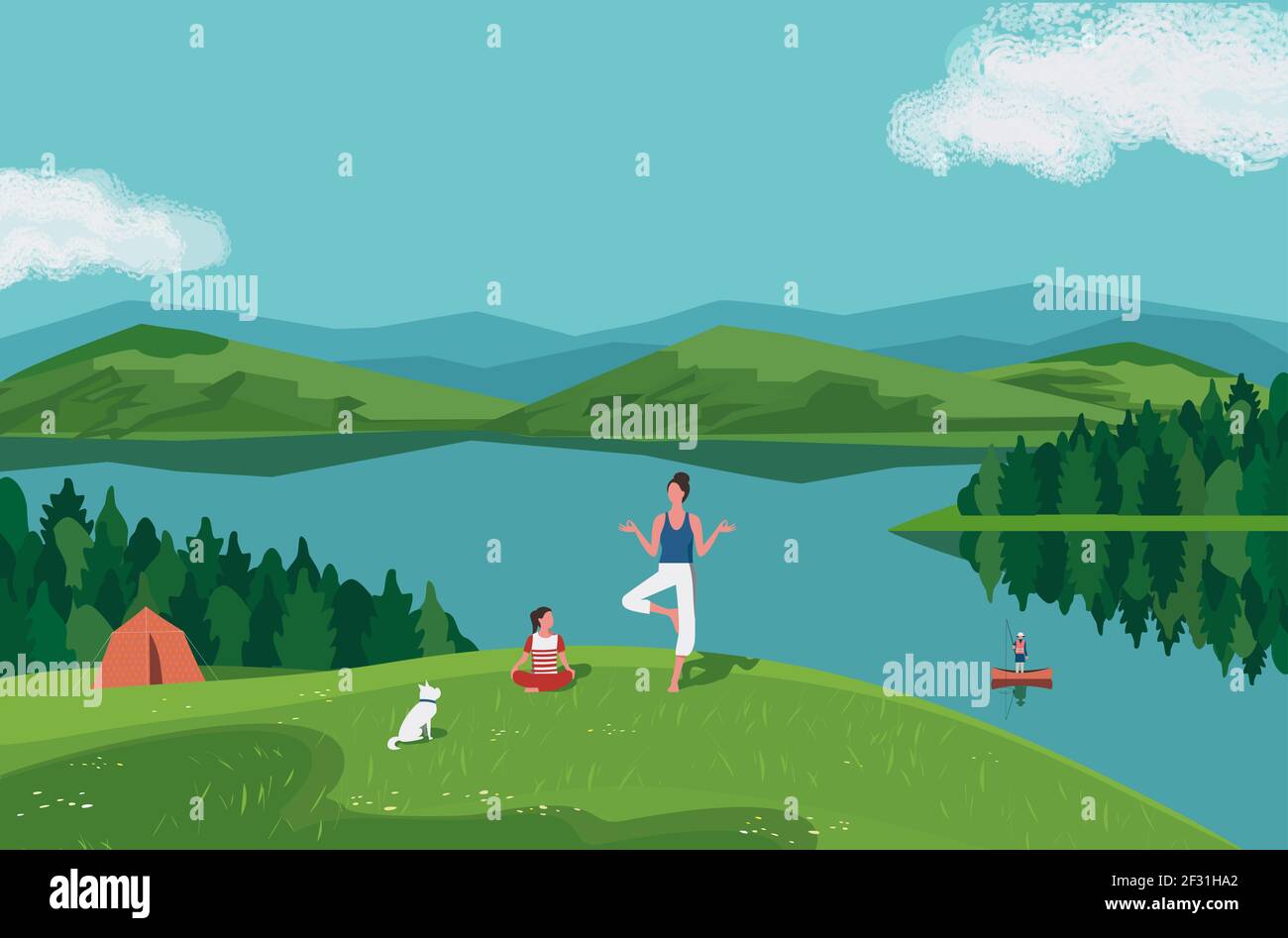 Dog and outdoor scene Stock Vector Images - Alamy