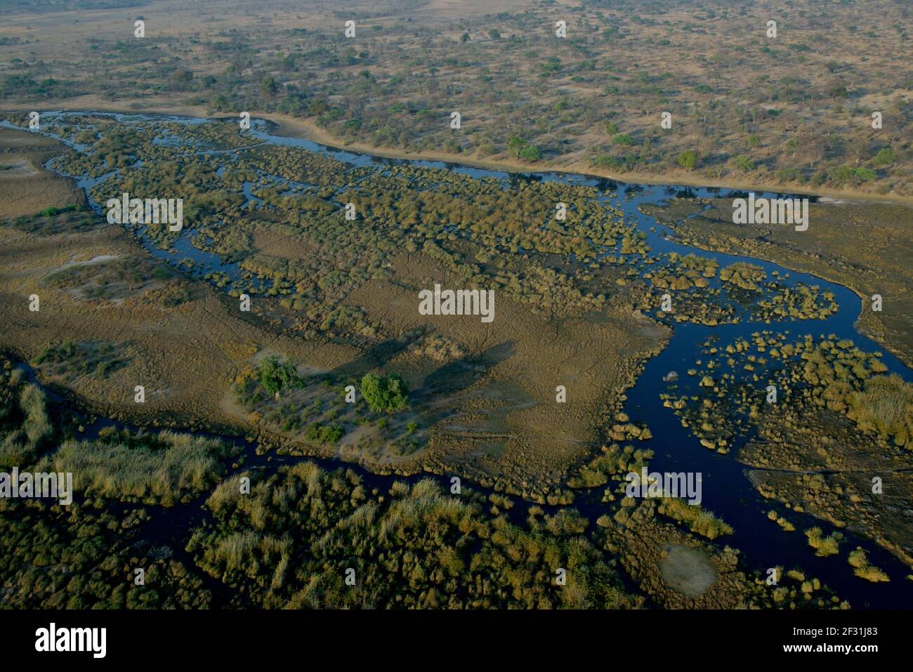 geography / travel, Namibia, aerial photograph of the Cuando River ...