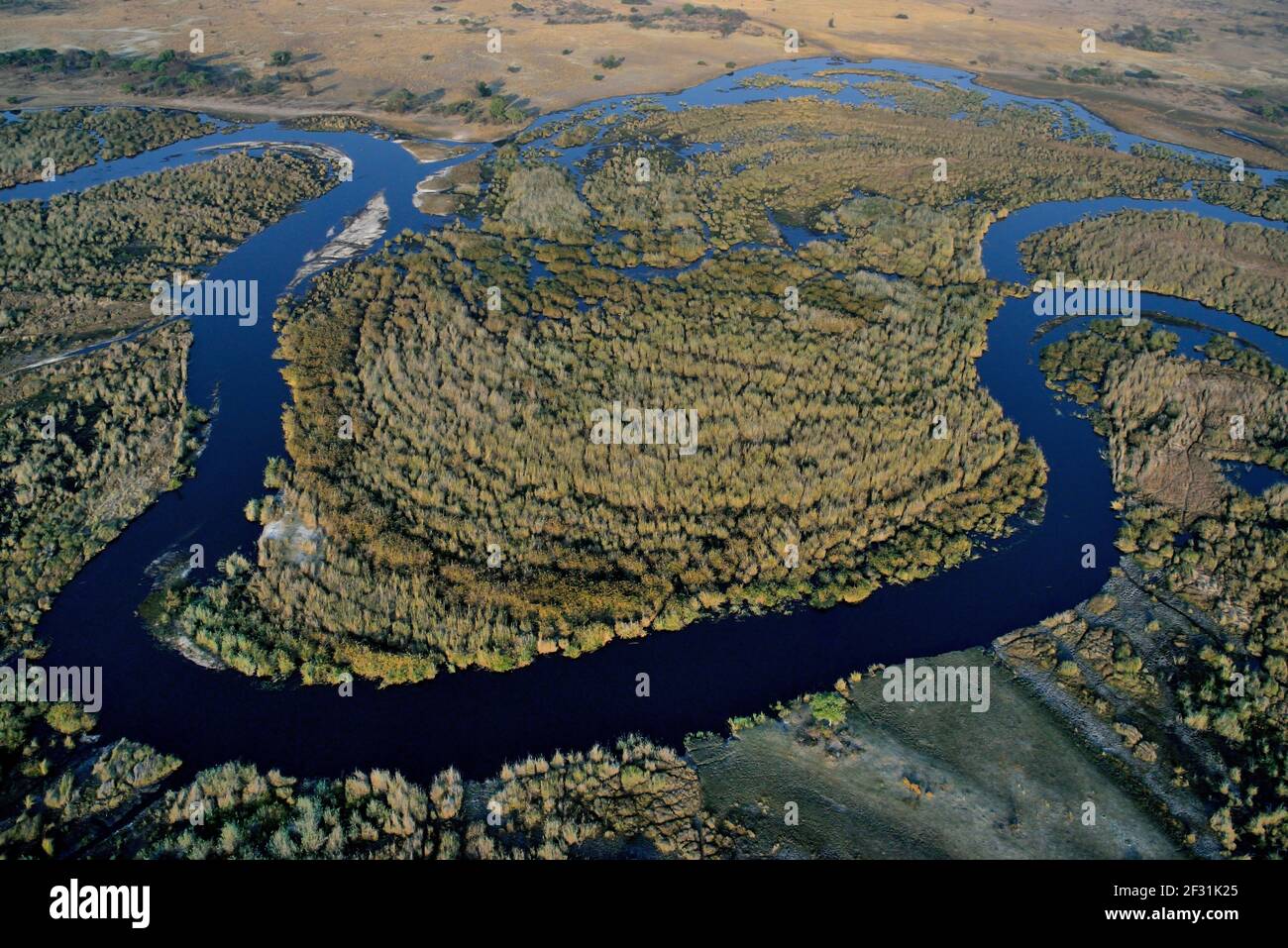 geography / travel, Namibia, aerial photograph of the Cuando River ...