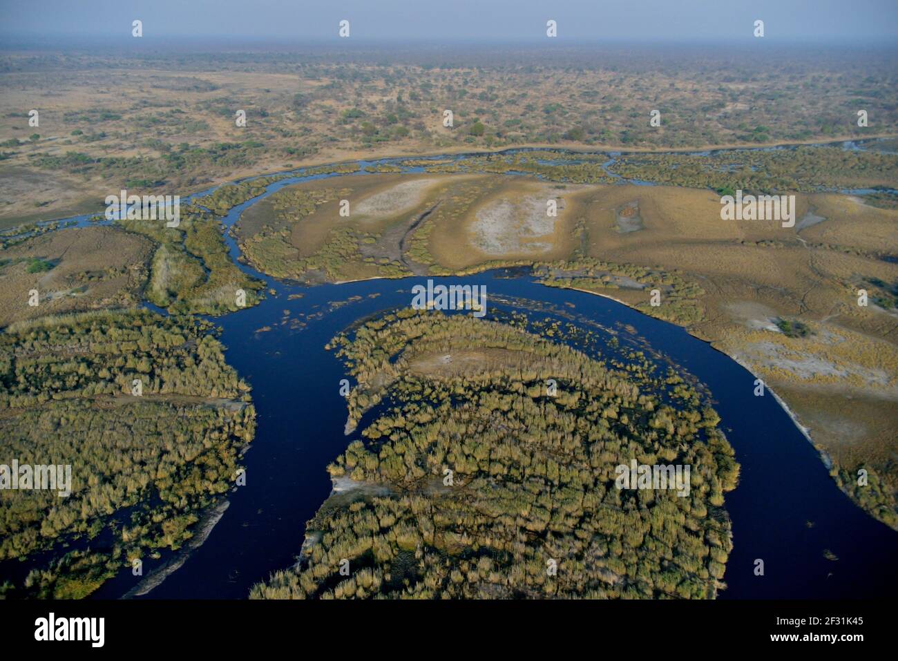 geography / travel, Namibia, aerial photograph of the Cuando River ...