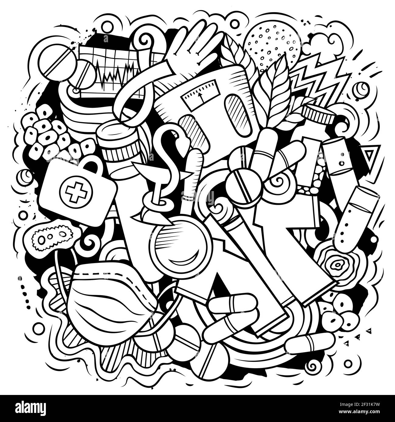 Medical doctor objects sketch hi-res stock photography and images - Alamy
