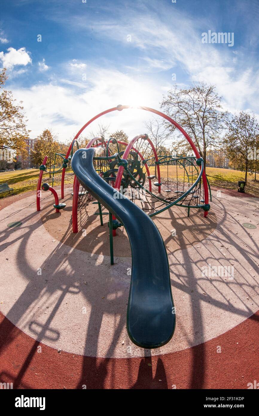 Sunny day on a children playground Stock Photo - Alamy