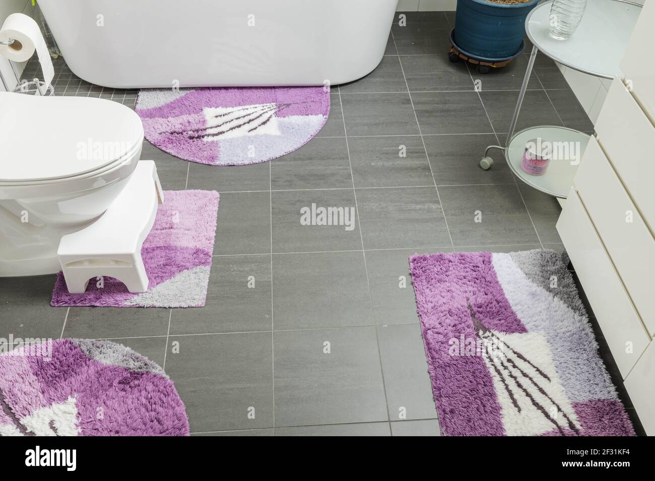 Close up view of bathroom floor. Interior concept. Sweden Stock Photo ...