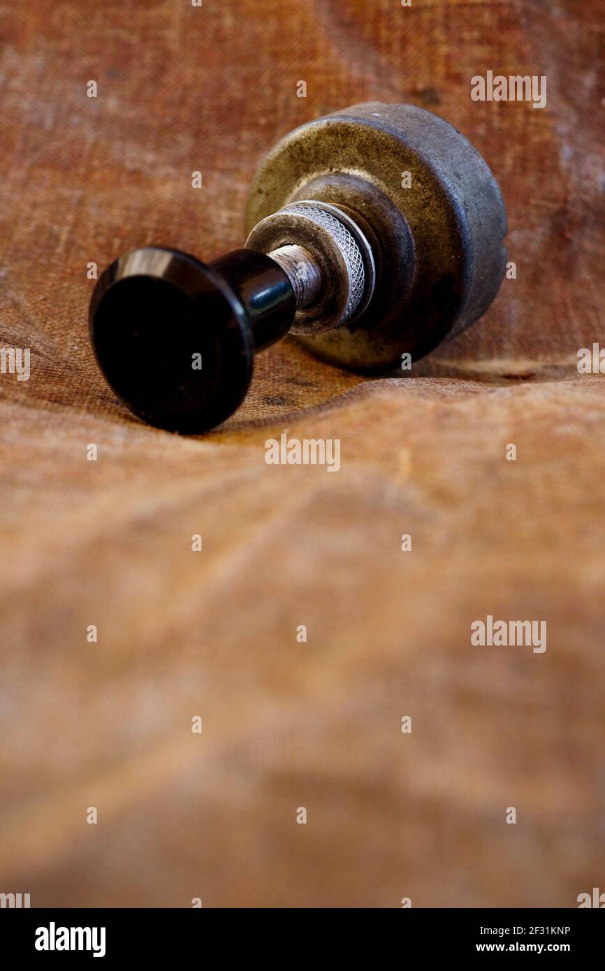 Vintage push-button switch, France Stock Photo - Alamy