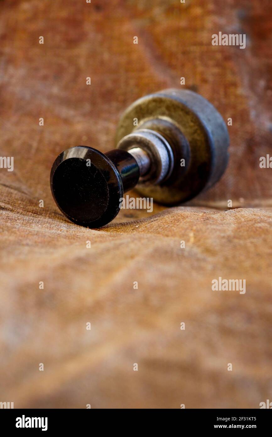 Vintage push-button switch, France Stock Photo - Alamy