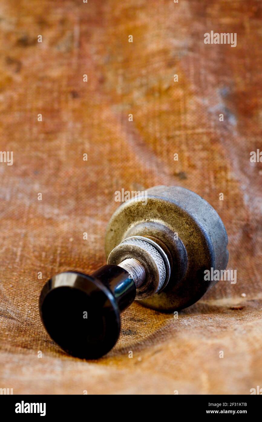 Vintage push-button switch, France Stock Photo - Alamy
