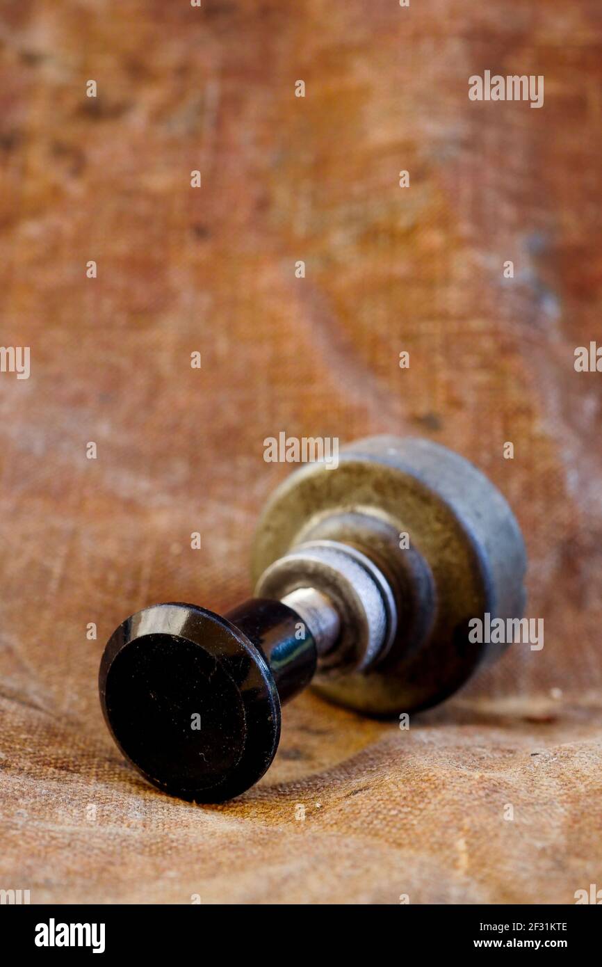 Vintage push-button switch, France Stock Photo - Alamy