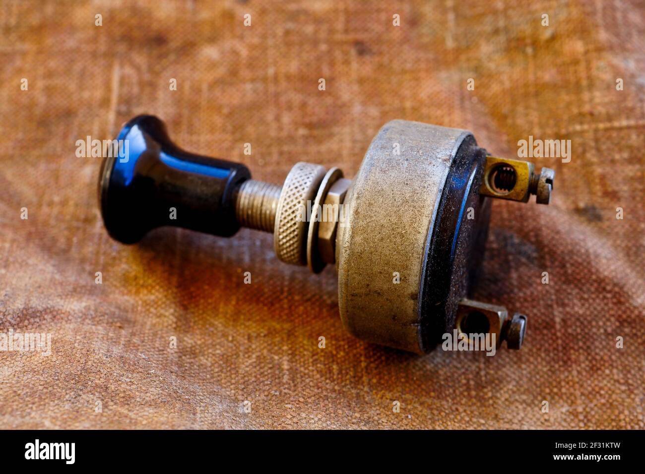 Vintage push-button switch, France Stock Photo - Alamy