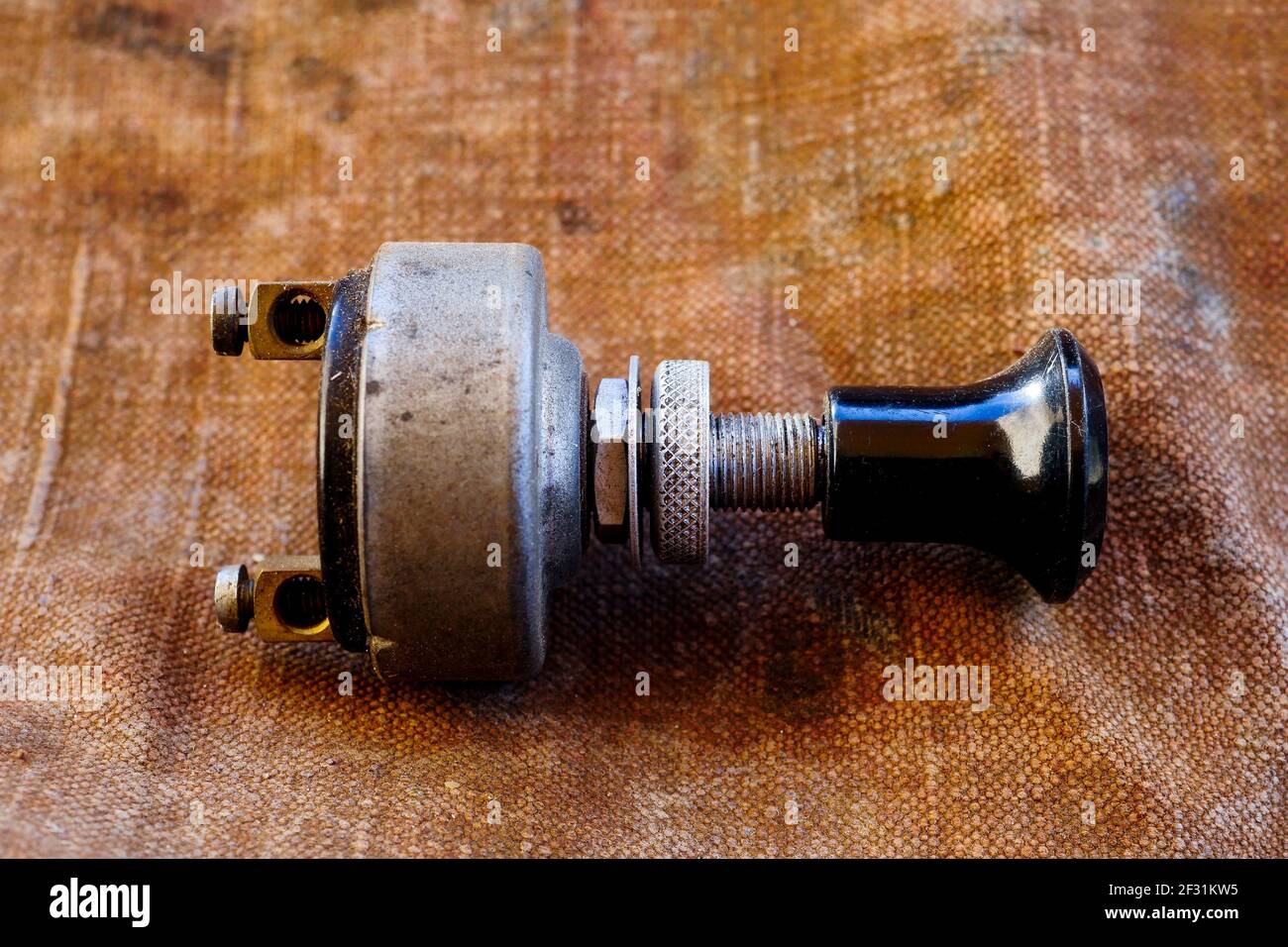 Vintage push-button switch, France Stock Photo - Alamy