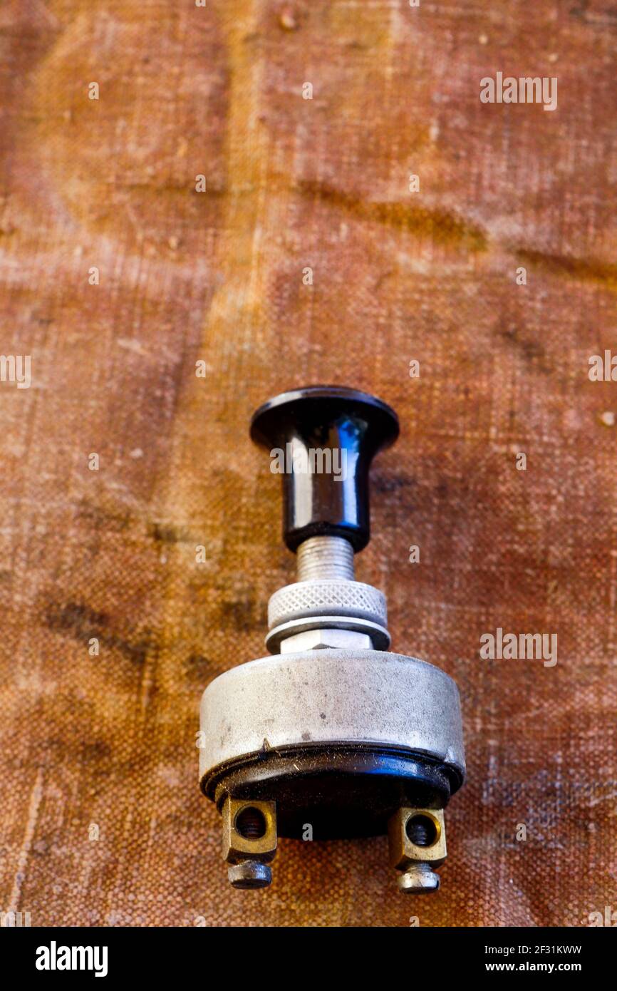 Vintage push-button switch, France Stock Photo - Alamy