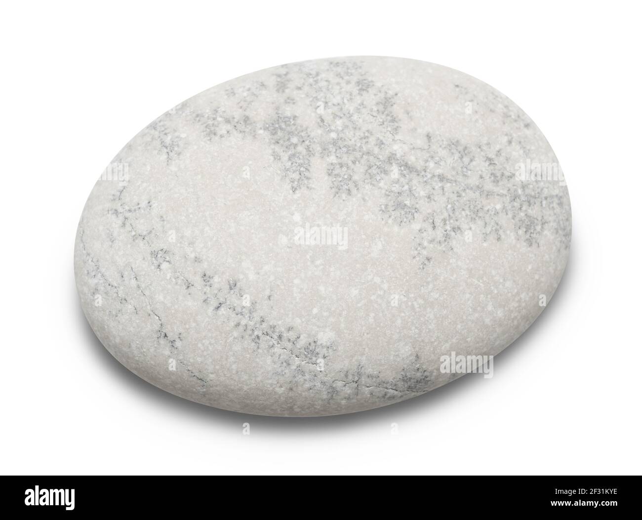 Pebble. Smooth gray sea stone isolated on white background with shadows ...