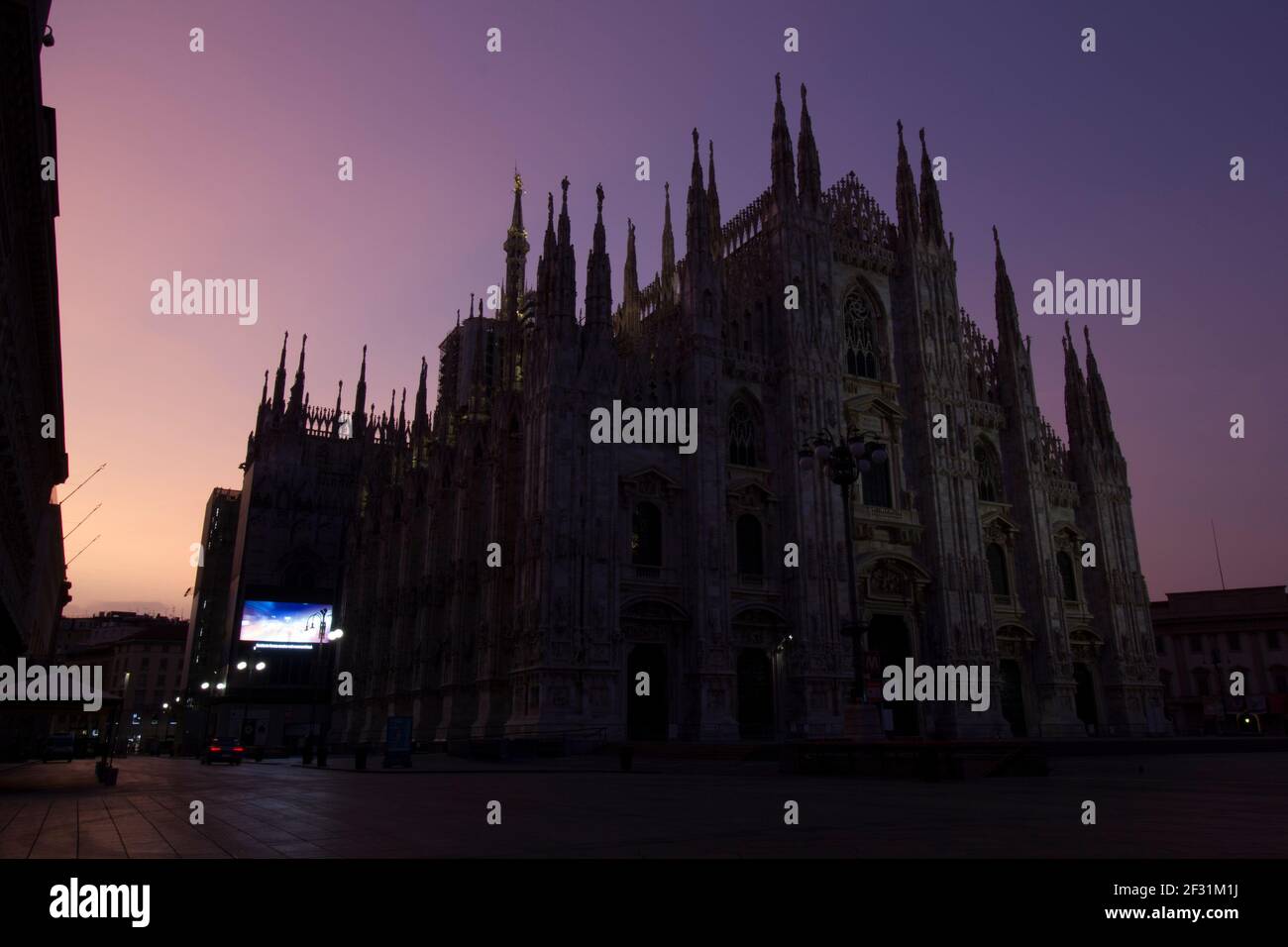 Milan, Italy - August 30, 2017: long exposure shot of Piazza del Duomo ...