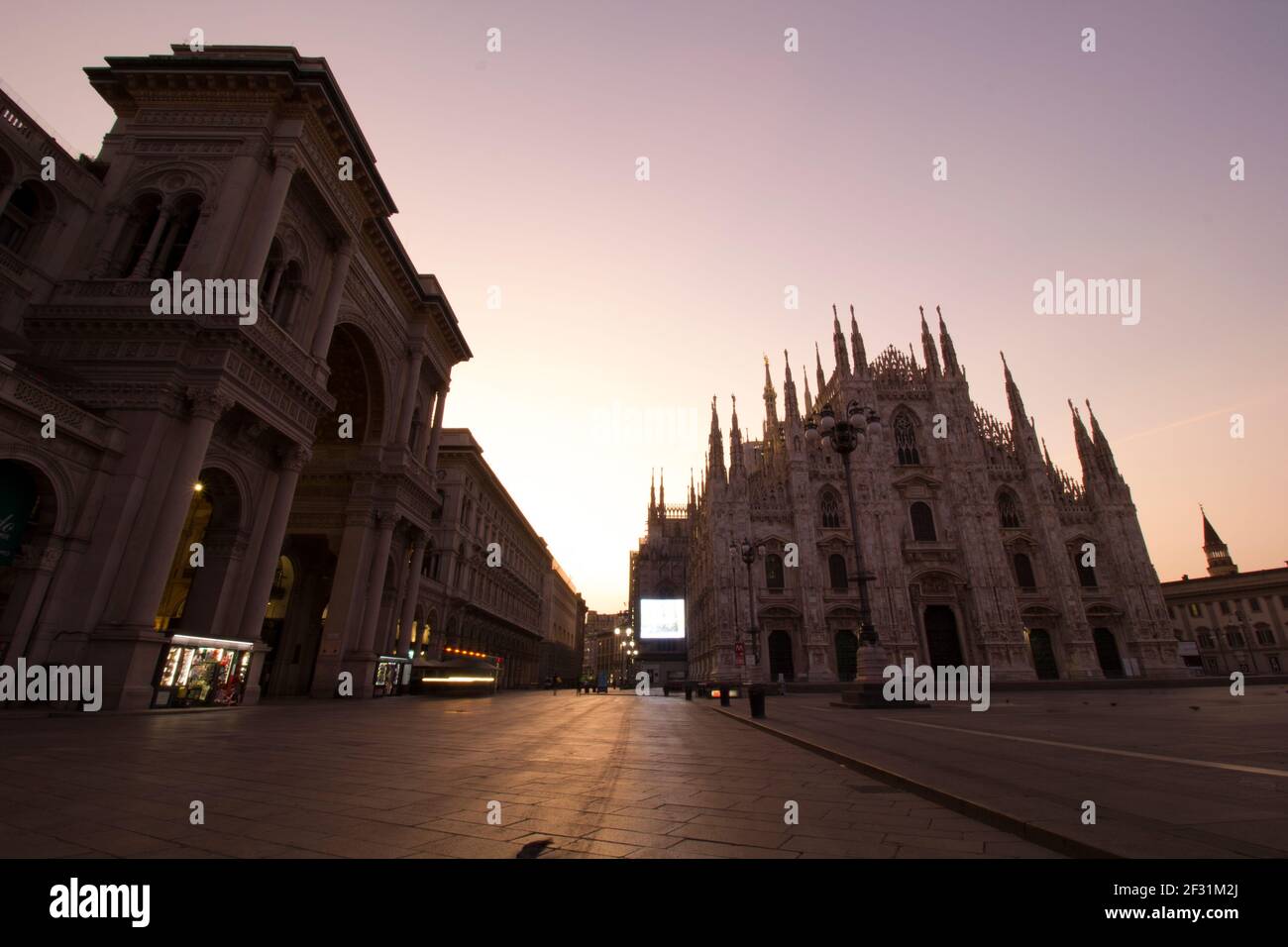 Milan, Italy - August 30, 2017: long exposure shot of Piazza del Duomo ...