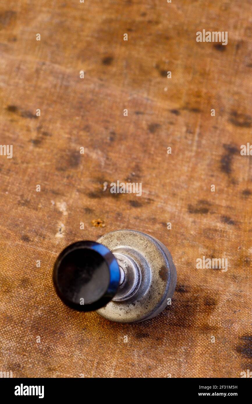 Vintage push-button switch, France Stock Photo - Alamy