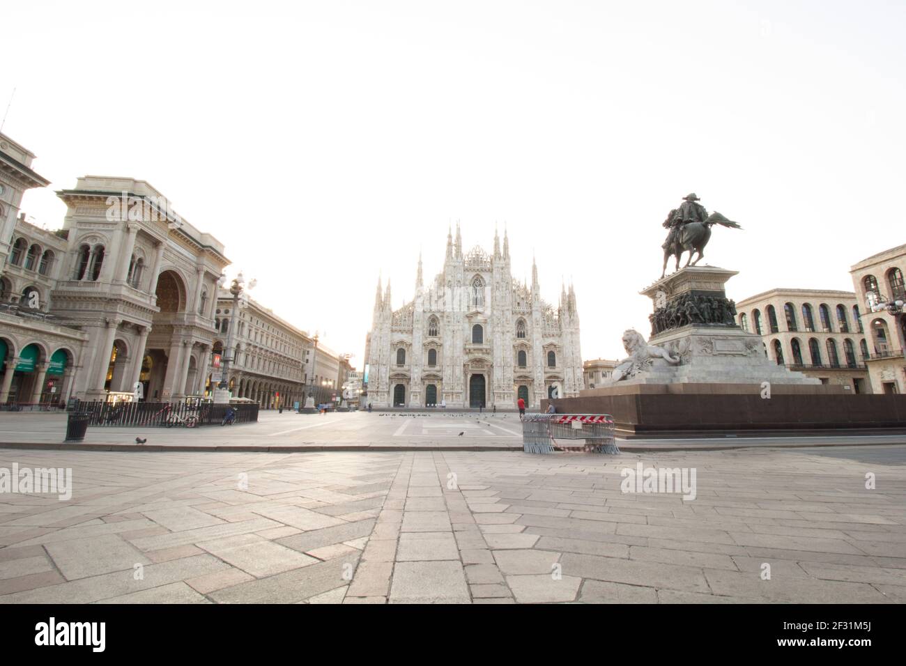 Milan, Italy - August 30, 2017: long exposure shot of Piazza del Duomo ...