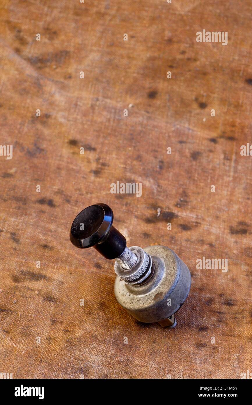 Vintage push-button switch, France Stock Photo - Alamy
