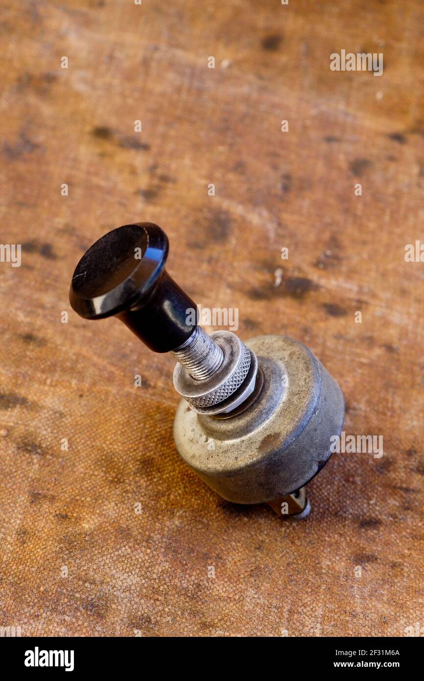 Vintage push-button switch, France Stock Photo - Alamy