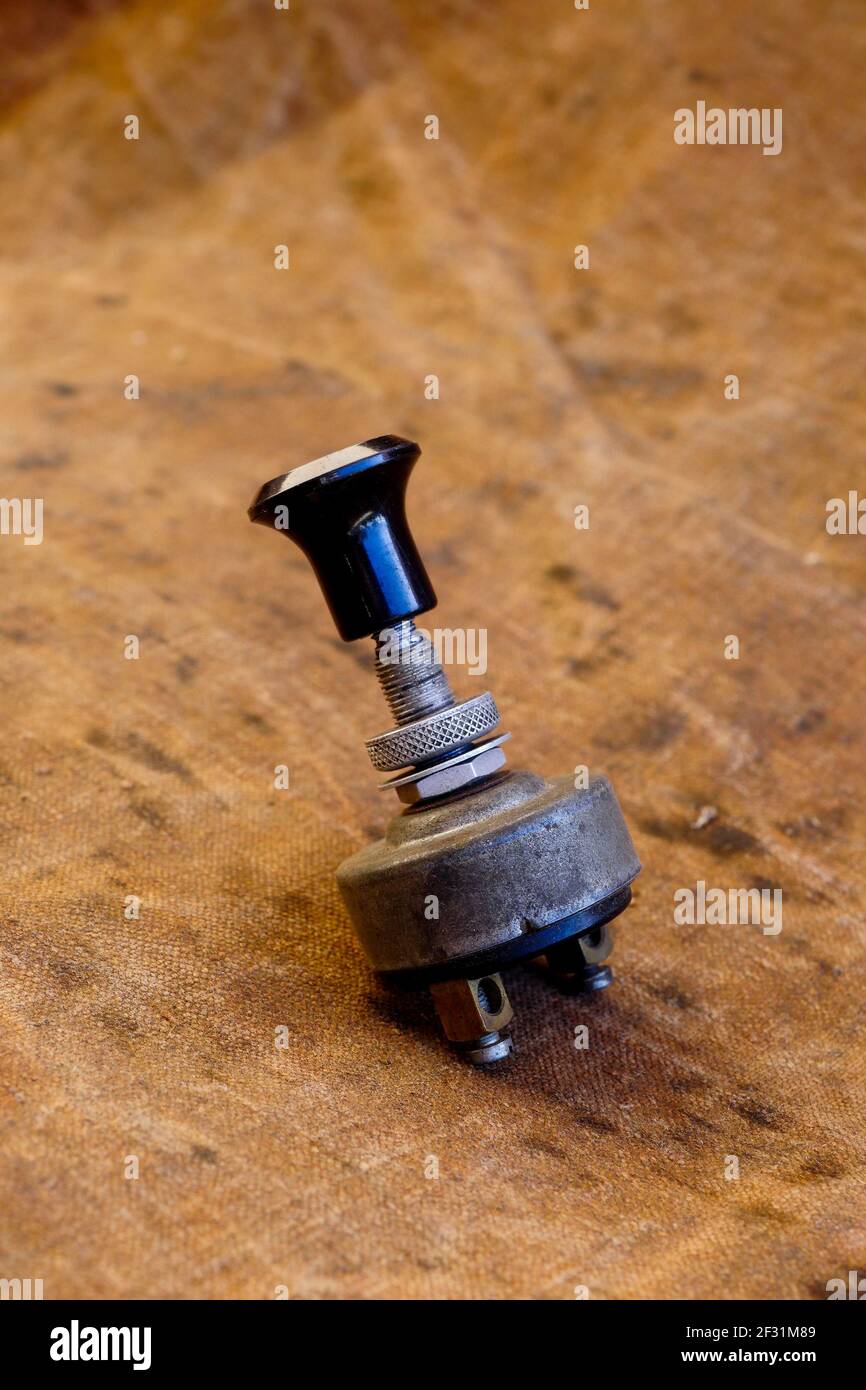 Vintage push-button switch, France Stock Photo - Alamy