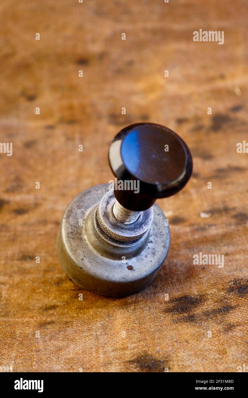 Vintage push-button switch, France Stock Photo - Alamy