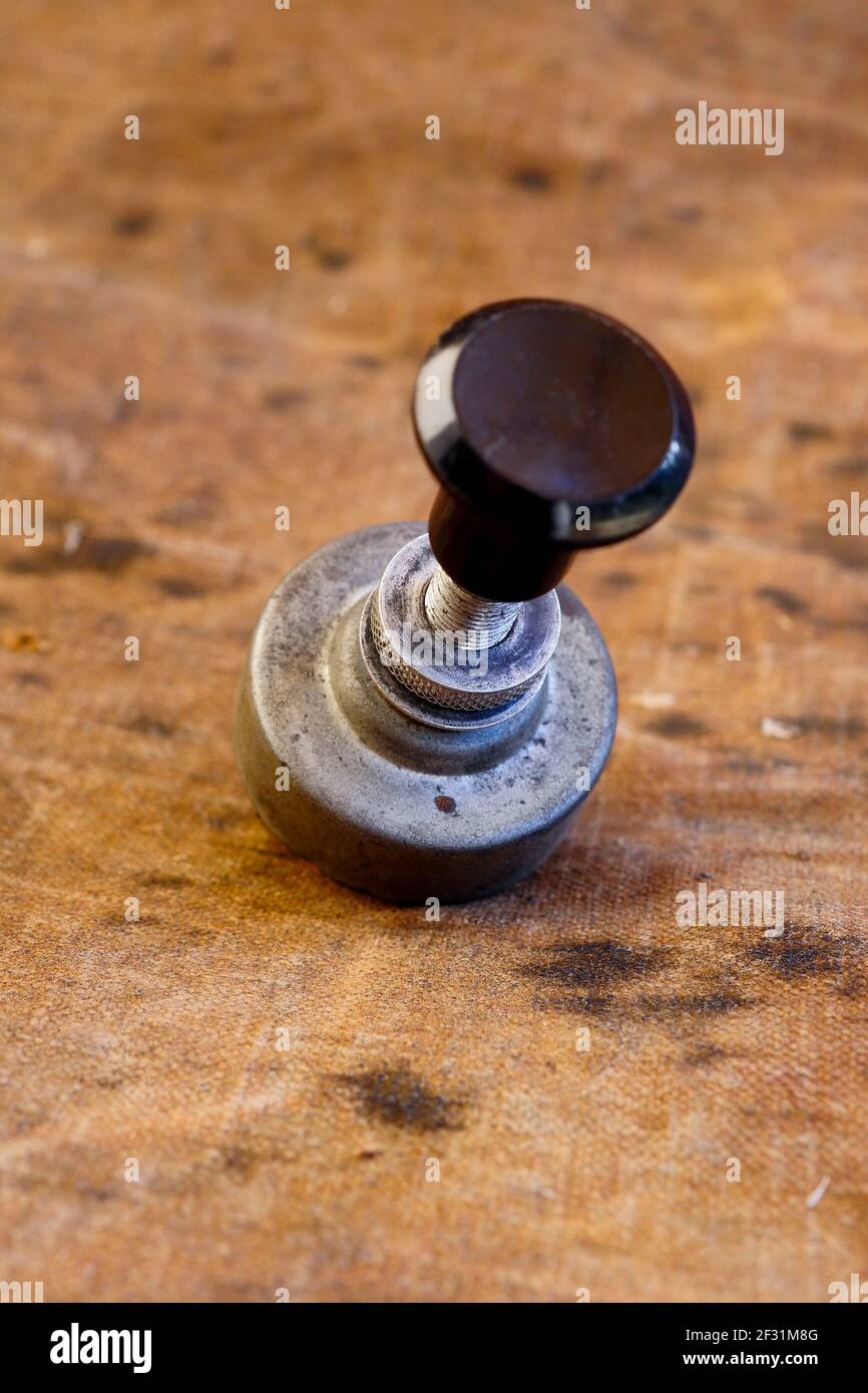 Vintage push-button switch, France Stock Photo - Alamy