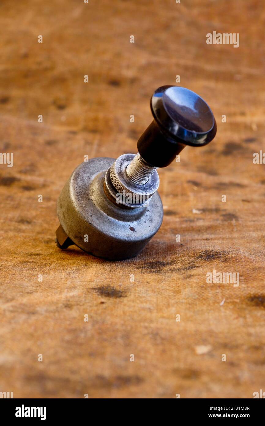 Vintage push-button switch, France Stock Photo - Alamy