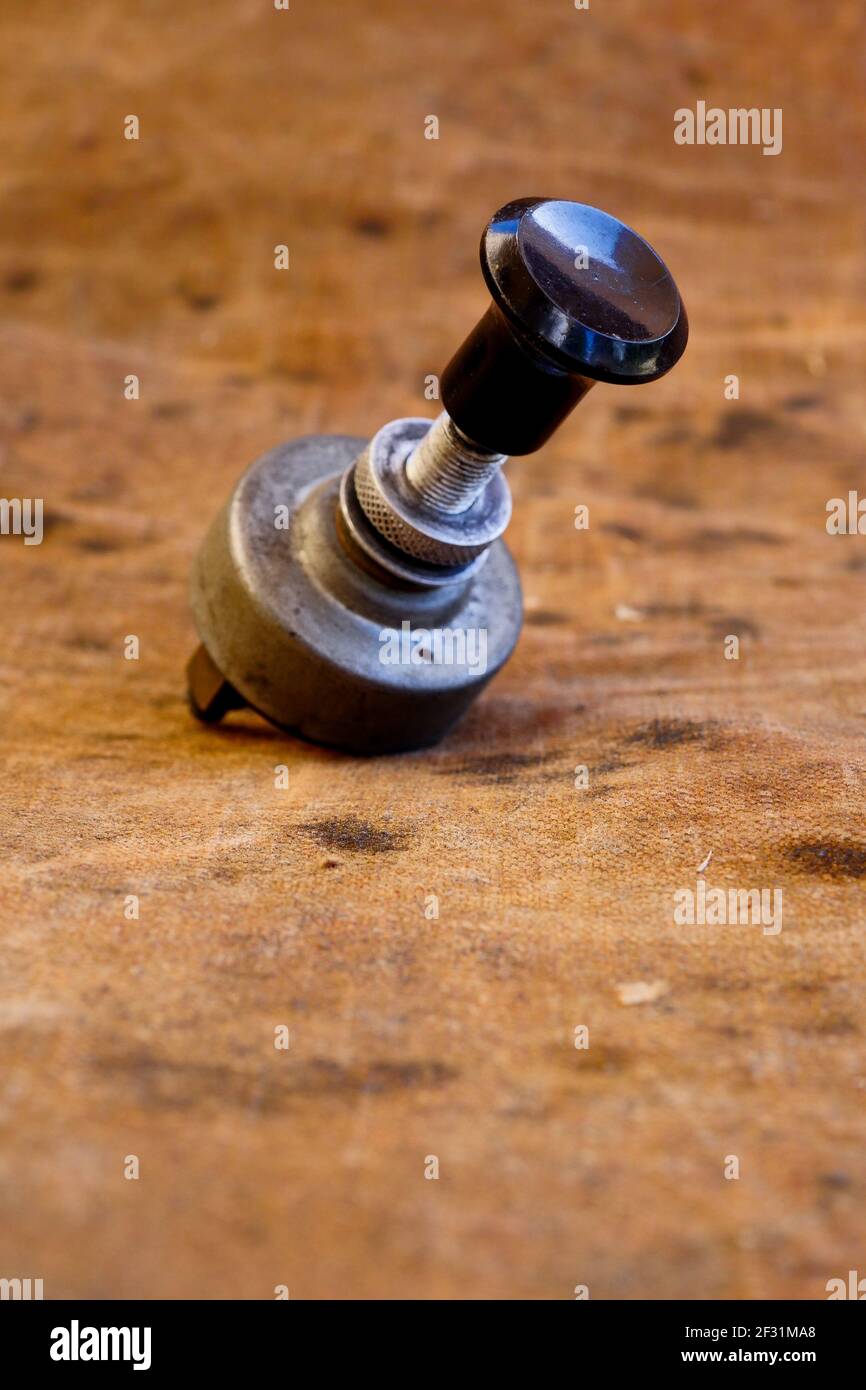 Vintage push-button switch, France Stock Photo - Alamy