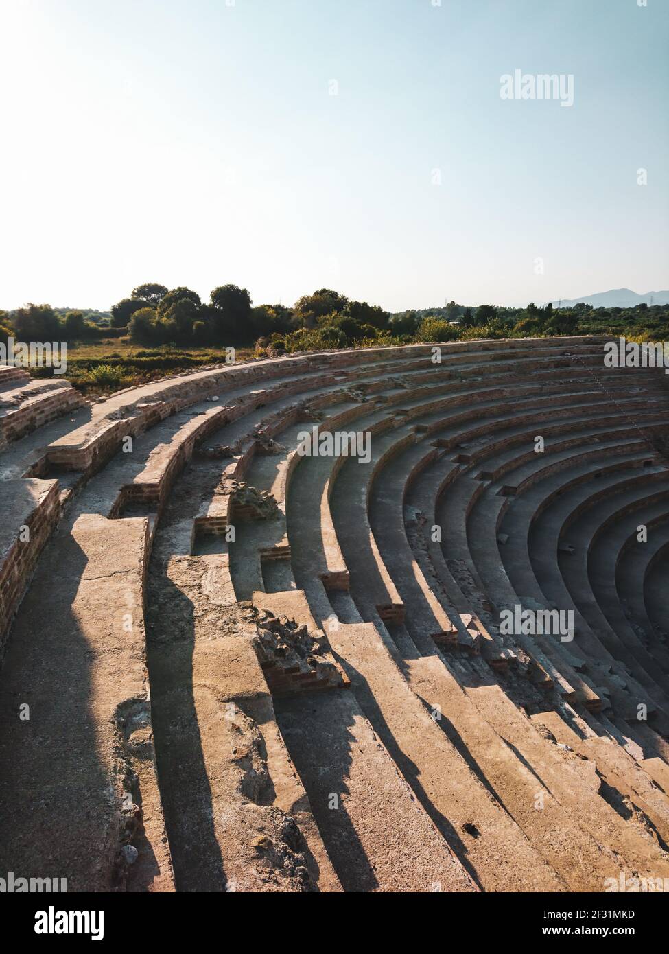 Roman Odeum Of Nicopolis ancient cultural landmark in Greece. Marble ...