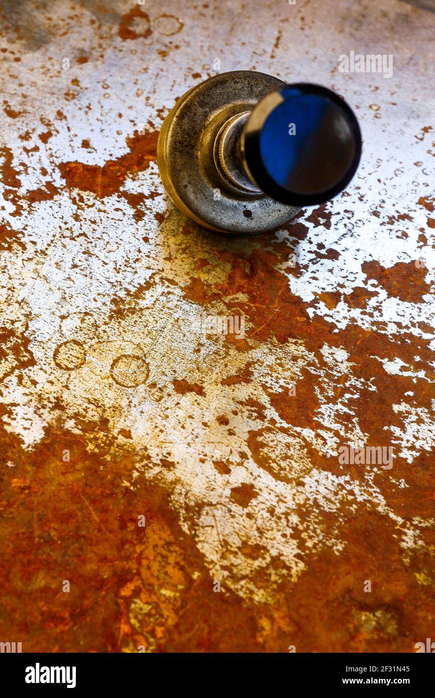 Vintage push-button switch, France Stock Photo - Alamy