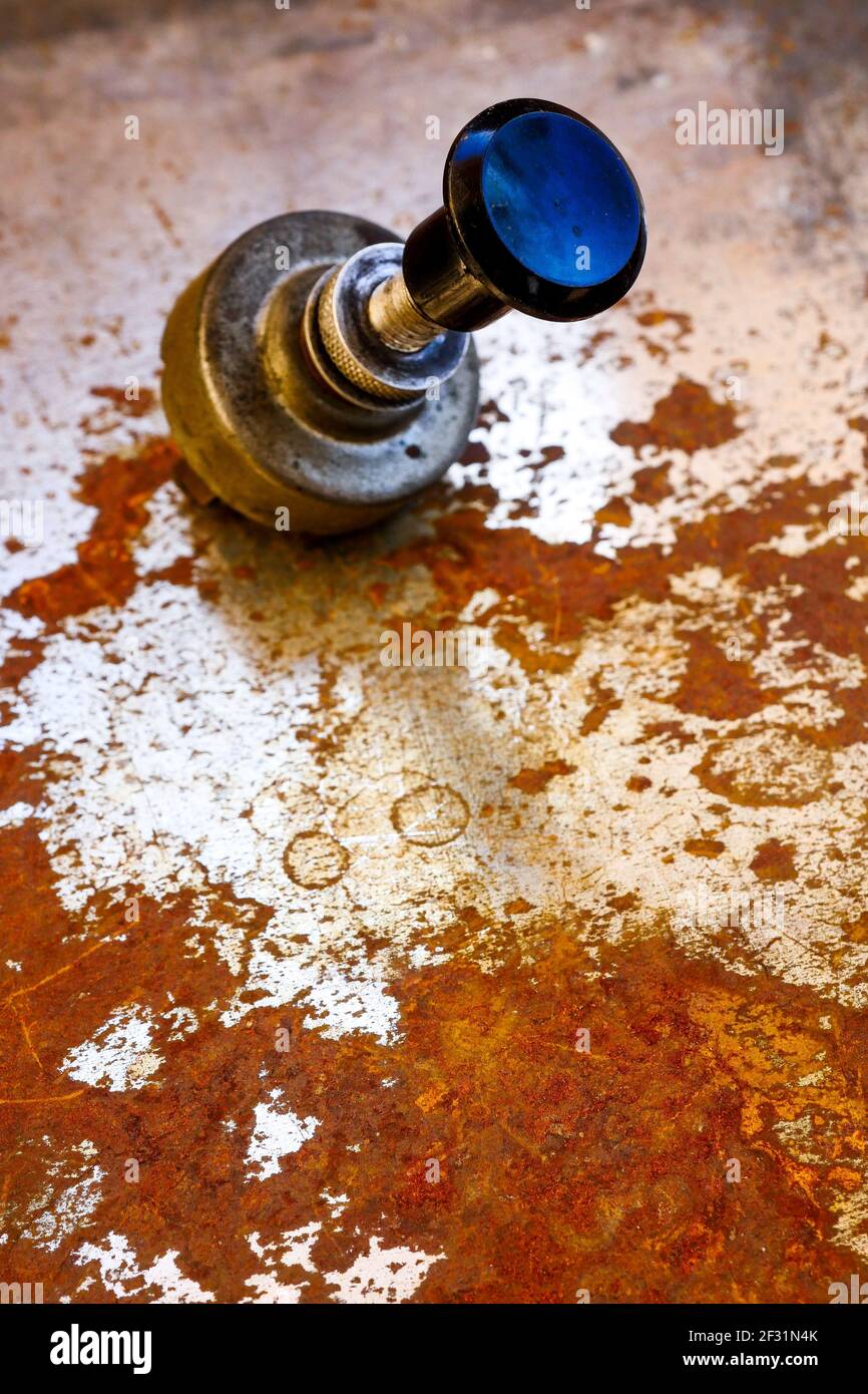 Vintage push-button switch, France Stock Photo - Alamy