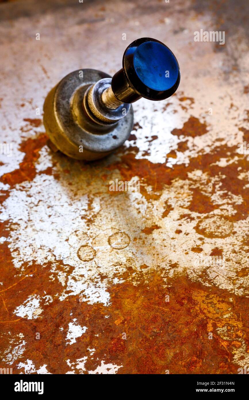 Vintage push-button switch, France Stock Photo - Alamy