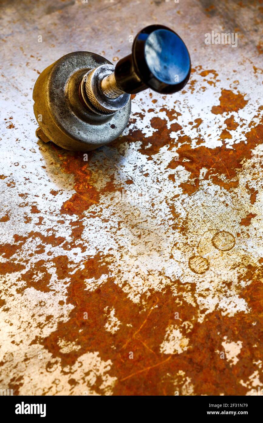 Vintage push-button switch, France Stock Photo - Alamy