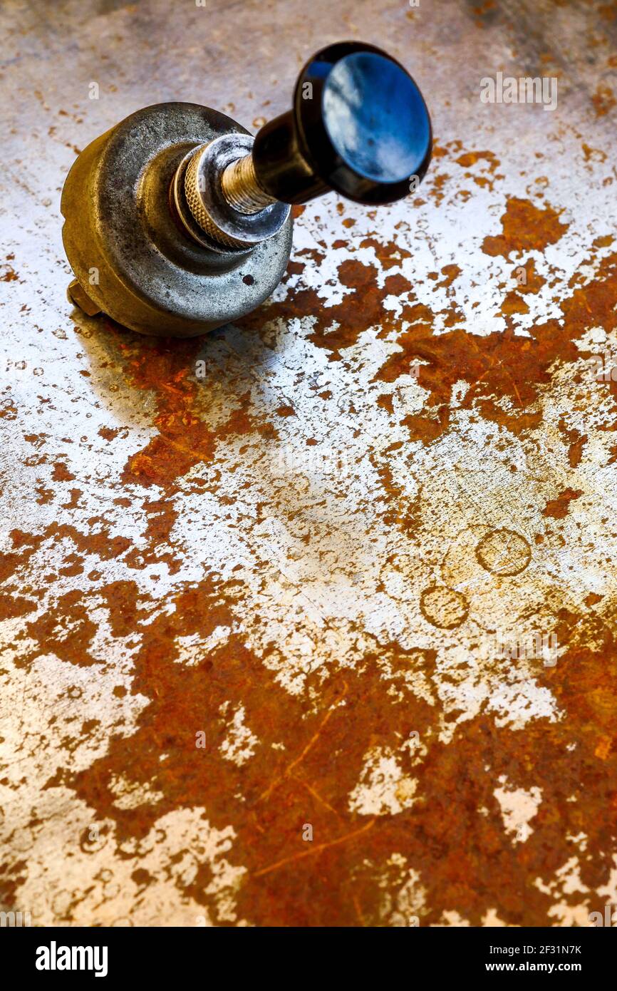 Vintage push-button switch, France Stock Photo - Alamy