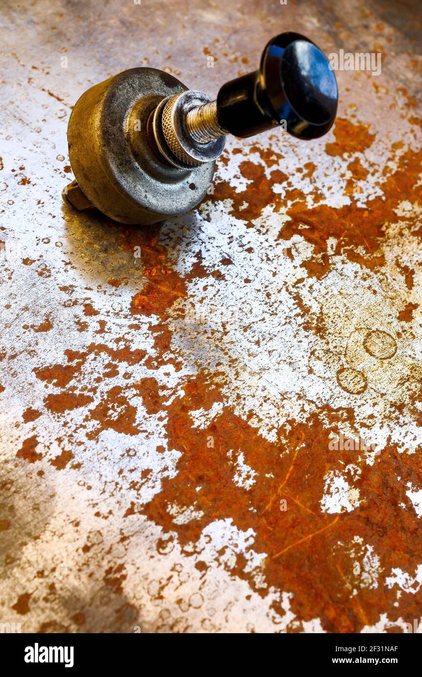 Vintage push-button switch, France Stock Photo - Alamy