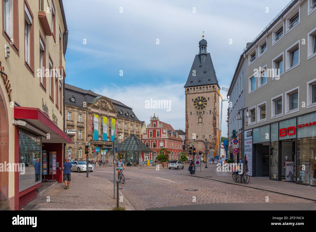Speyer, Germany, September 16, 2020: View of Postplatz square in Speyer ...