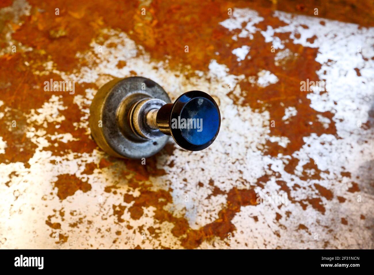 Vintage push-button switch, France Stock Photo - Alamy