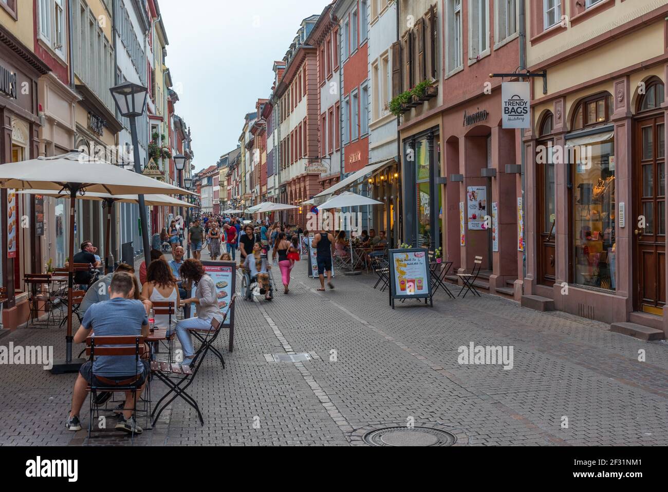 Heidelberg, Germany, September 16, 2020: People are strolling through ...