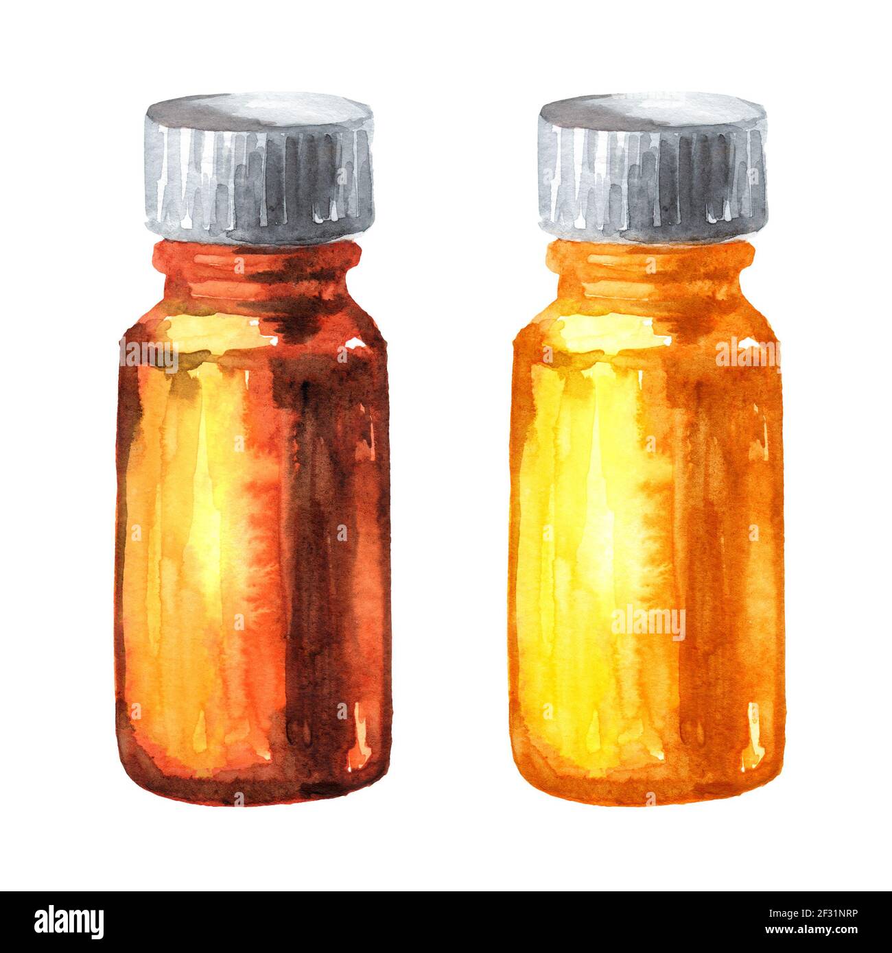 Aroma oil bottle or medical tincture, syrup, drops. Hand drawn ...