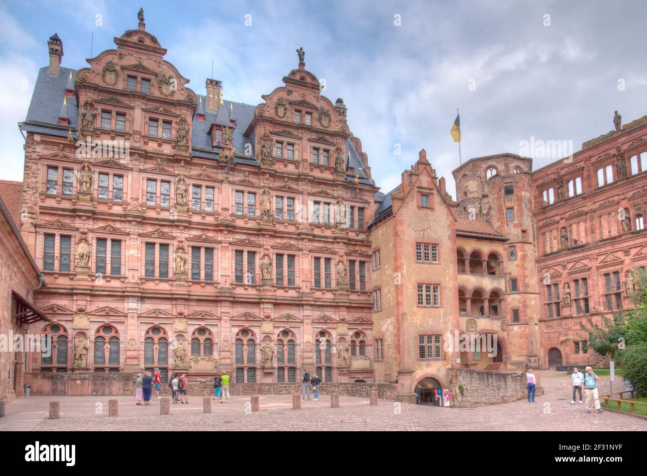 Heidelberg, Germany, September 17, 2020: View of the main courtyard of ...