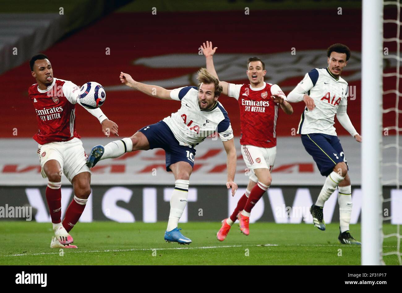 Tottenham Hotspur's Harry Kane (second left) caught offside during the ...
