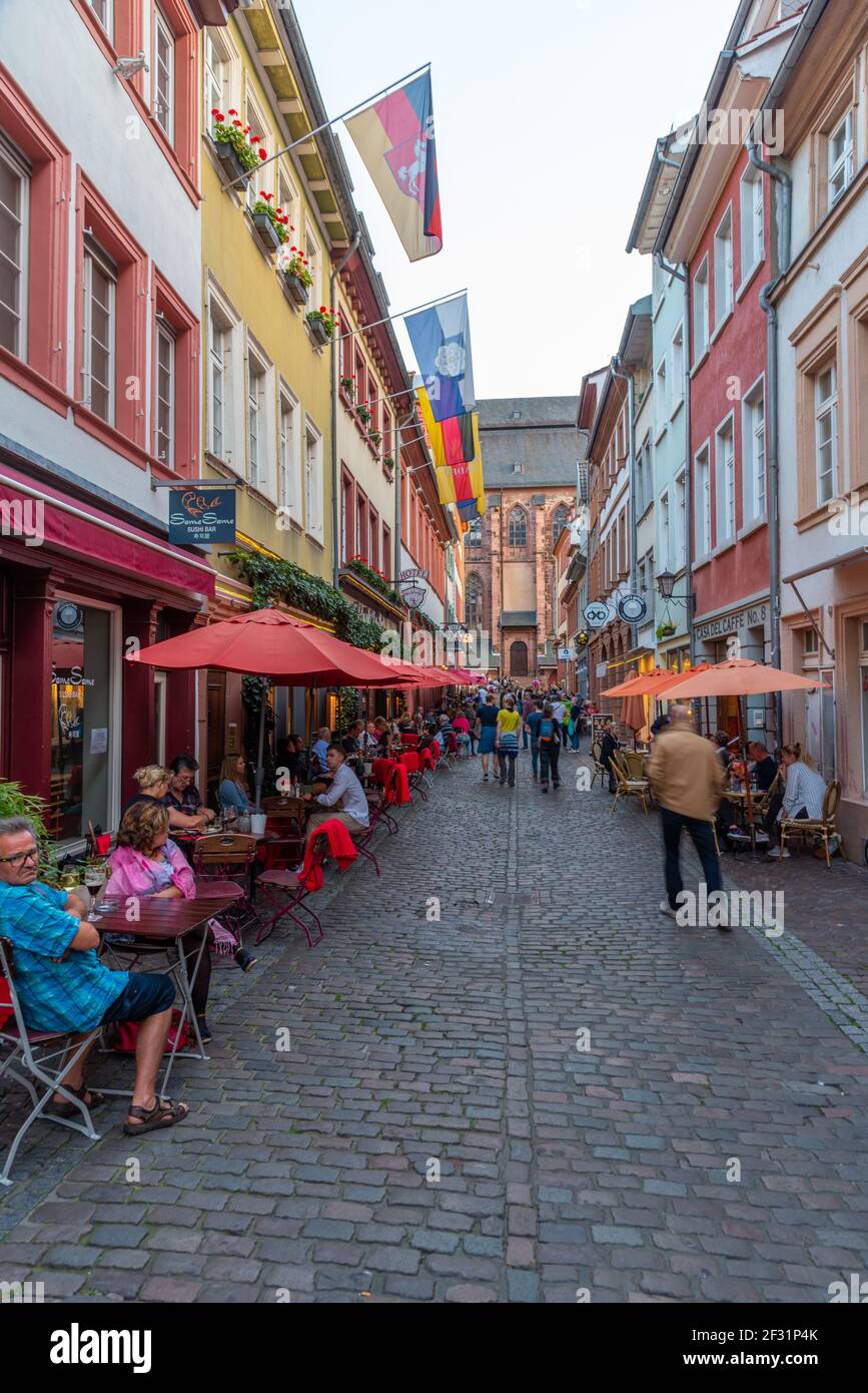 Heidelberg, Germany, September 17, 2020: People are strolling through ...