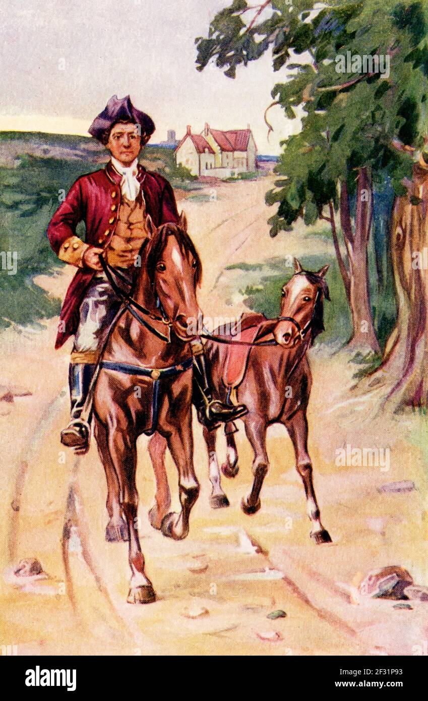 The caption for this 1902 illustration reads: John Fry on his way to ...