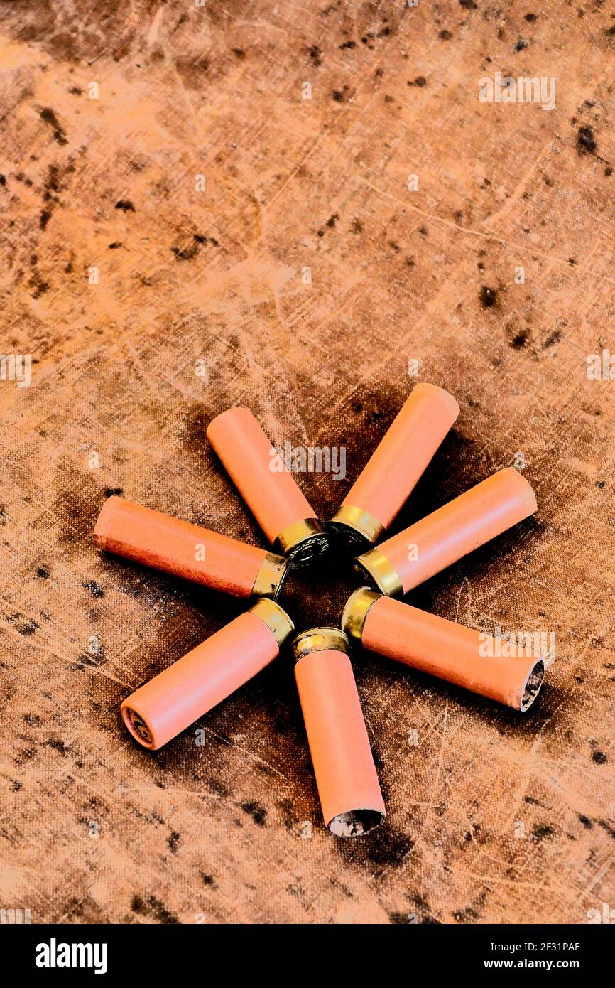 Hunting gun cartridges, digitally filtered view, France Stock Photo - Alamy