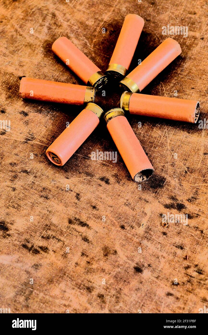 Hunting gun cartridges, digitally filtered view, France Stock Photo - Alamy