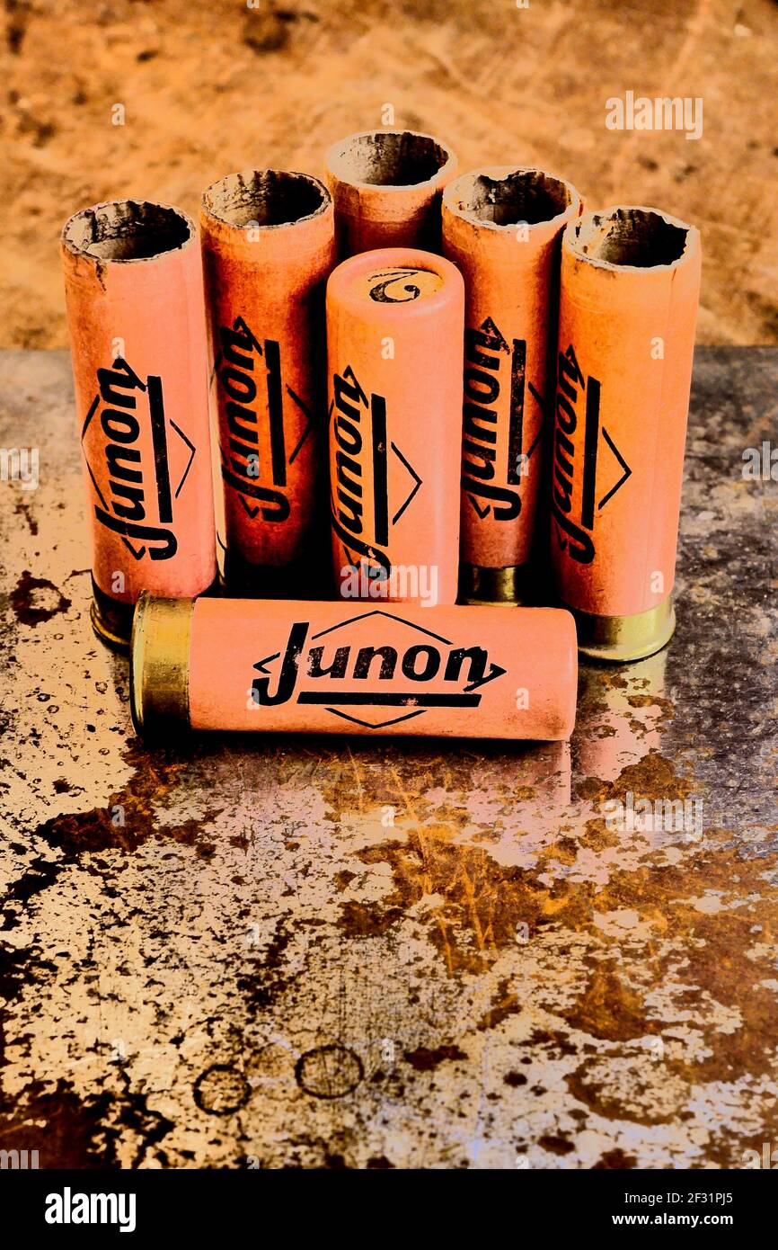 Hunting gun cartridges, digitally filtered view, France Stock Photo - Alamy