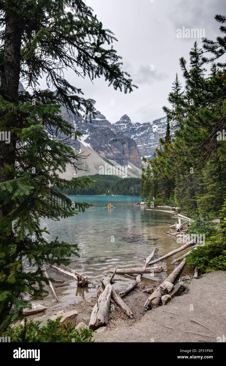 view of Moraine Lake, near Lake Louise, Alberta, Canada in Banff National Park Stock Photo - Alamy