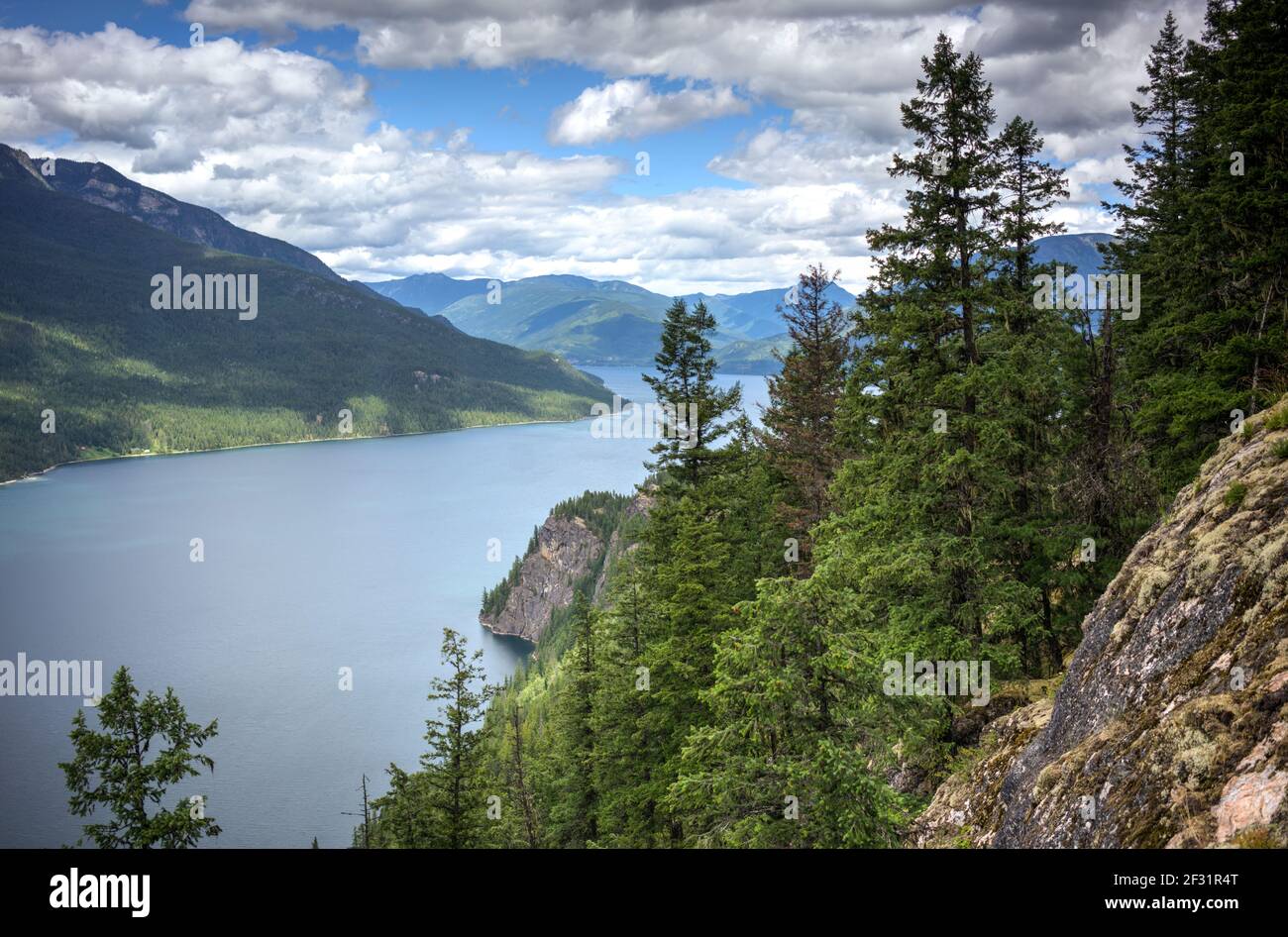 view of Slocan Lake, BC, Canada, overlooking Valhalla Provincial Park ...
