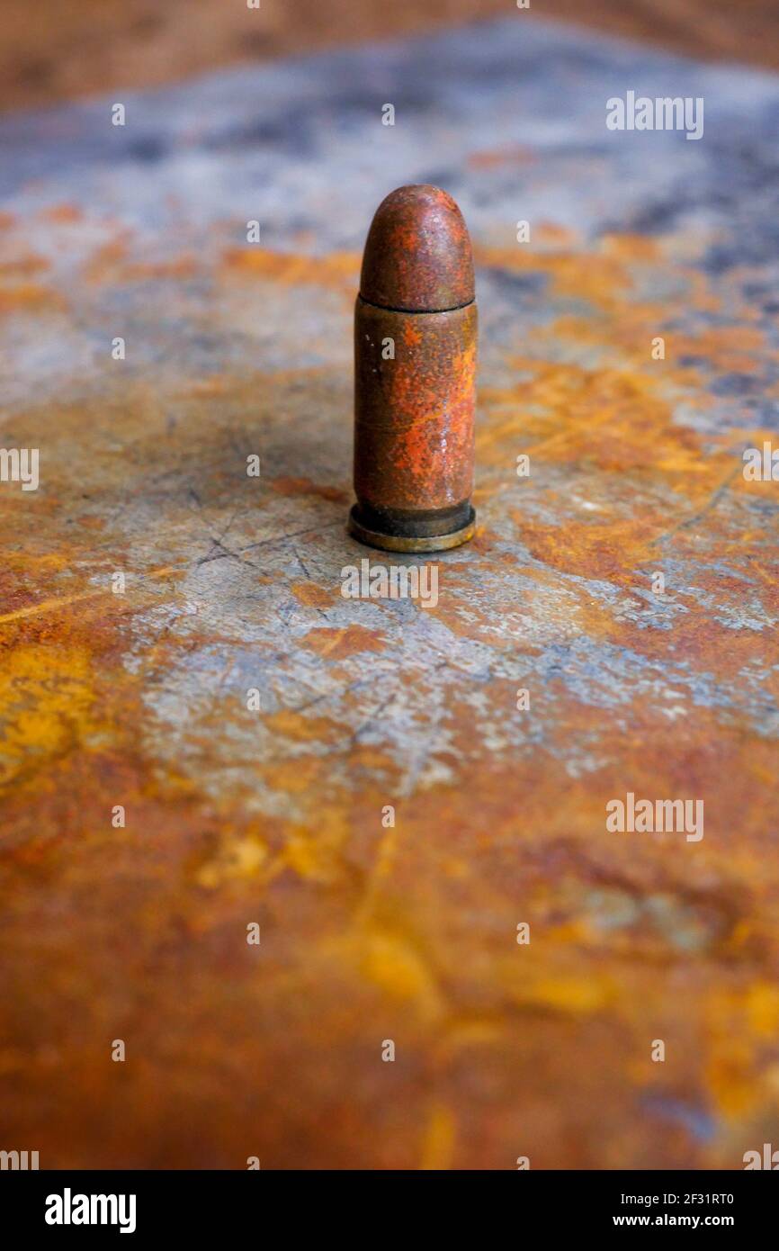 Vintage rusted bullet, France Stock Photo - Alamy