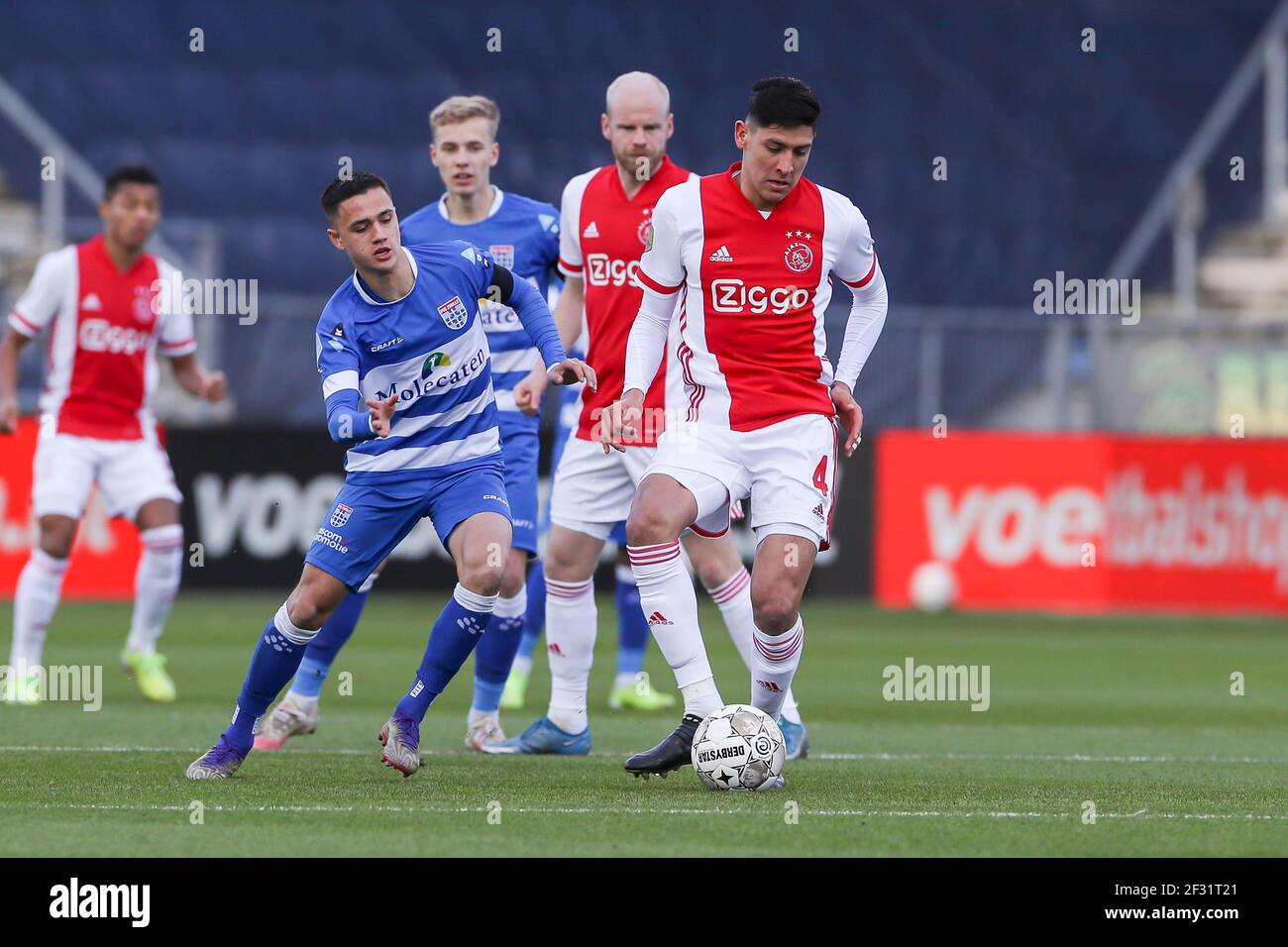 ZWOLLE, NETHERLANDS - MARCH 14: Eliano Reijnders of PEC Zwolle, Edson ...
